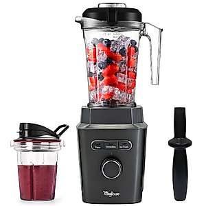 Magiccos 1000w High-Speed Countertop Blender- 51Oz Blender Jar, 14Oz Travel Jar, Variable Speeds, 2000w Peak Watt Motor, Blender for smoothies and Shakes, Puree & Soup, Gray Color For Kitchen Home Use