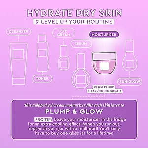 Glow Recipe Plum Plump Hyaluronic Acid Moisturizer Face Cream - Hydrating, Firming & Plumping Face Moisturizer for Dry Skin - Vegan Skin Care with Polyglutamic Peptides to Lock-In Moisture (20ml)