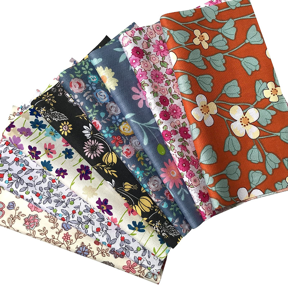 Cotton Quilting Fabric Misscrafts 50pcs 8" x 8" (20cm x 20cm) Craft Supplies Top Fat Quarter Bundles Floral Precut Fabric Square for DIY Craft Patchwork