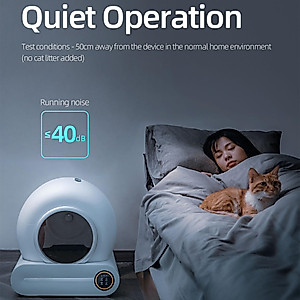 Self-Cleaning Cat Litter Box, Large Automatic Litter Box with App Control & Smart Health Monitor, Integrated Safety Protection & Odor Eliminator, Smart Cat Litter Box for Multi Cats