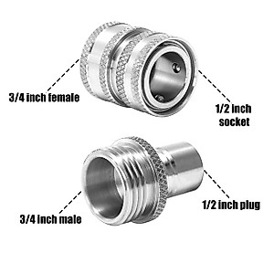 M MINGLE Garden Hose Adapter with Extra 8 Washers, Garden Hose Quick Connect Fittings