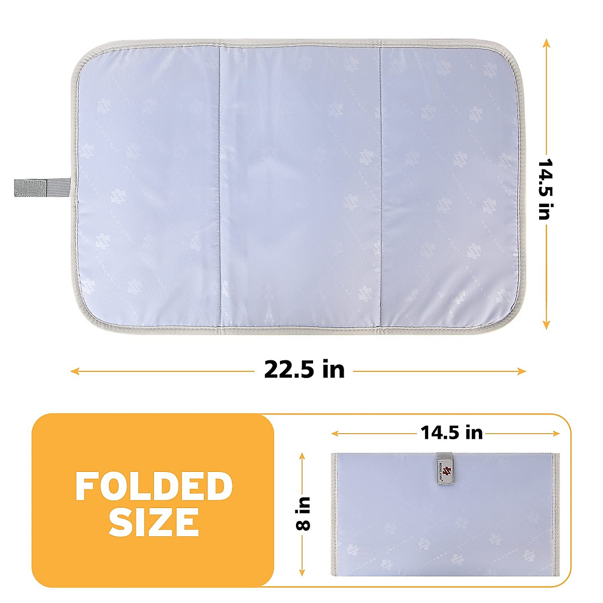 Homlynn Baby Portable Changing Pad, Diaper Bag Changing Pad Station, Machine-Washable Waterproof & Foldable for Anywhere Use(Grey)