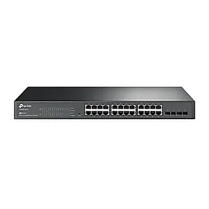 TP-Link 24 Port Gigabit Switch | Smart Managed Switch w/ 4 SFP Slots | Rackmount | Limited Lifetime Protection | Support L2/L3/L4 QoS, IGMP and Link Aggregation | IPv6 and Static Routing (T1600G-28TS)