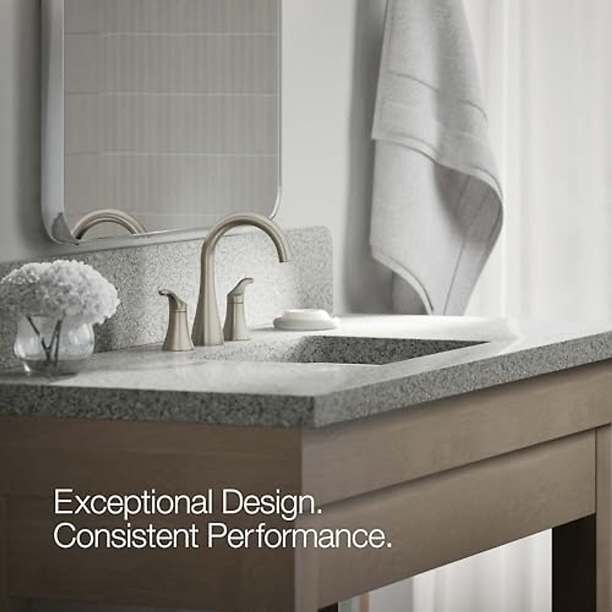 Kohler 27390-4K-BN SIMPLICE® Widespread bathroom sink faucet, 1.0 GPM, Vibrant Brushed Nickel