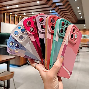 YKCZL Compatible with iPhone 14 Pro Case,Cute Painted Art Heart Pattern Full Camera Lens Protective Slim Soft Shockproof Phone Case for Women Girls-Purple