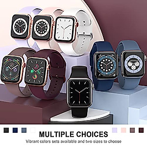 ZALAVER Bands Compatible with Apple Watch Band 49mm 45mm 44mm 42mm 41mm 40mm 38mm, Soft Silicone Sport Wristbands Buckle Clasp Strap for iWatch Ultra Series SE 8 7 6 5 4 3 2 1 Women Purple/Lavender