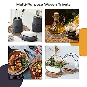 Avalon Pot Holders Trivets for Hot Dishes Hot Pads for Kitchen Trivets for Hot Pots and Pans - Cotton Hot Pads Pot Holders Stylish Large Coasters & Hot Mats (Brown Set of 3-7 Inch Diameter)