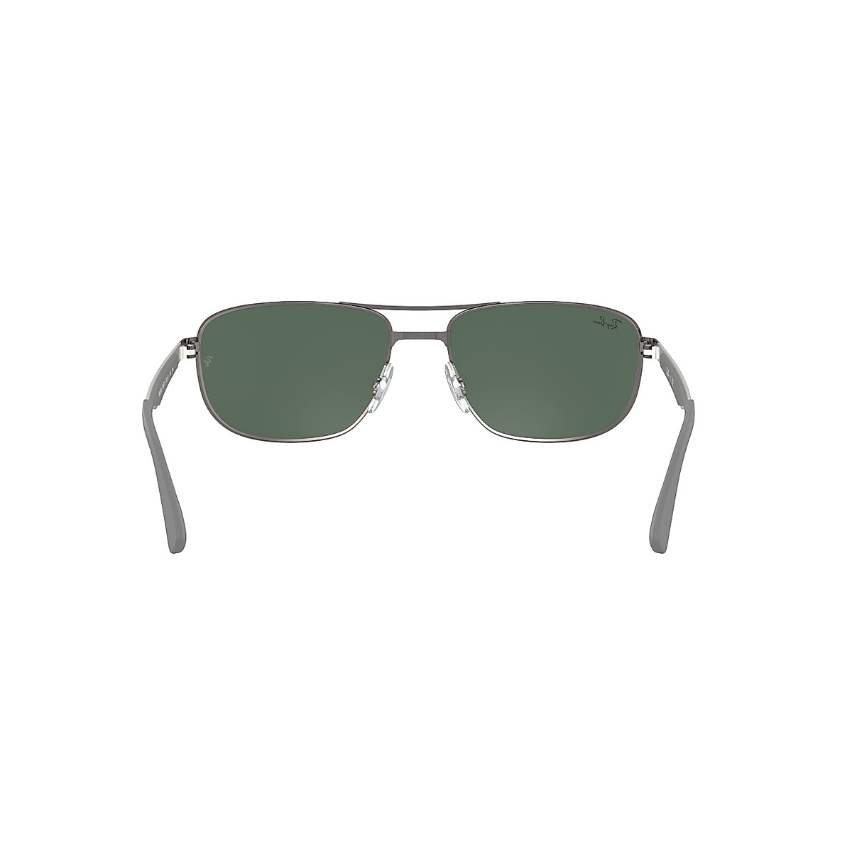 Ray-Ban Men's RB3528 Square Sunglasses, Matte Gunmetal/Dark Green, 61 mm