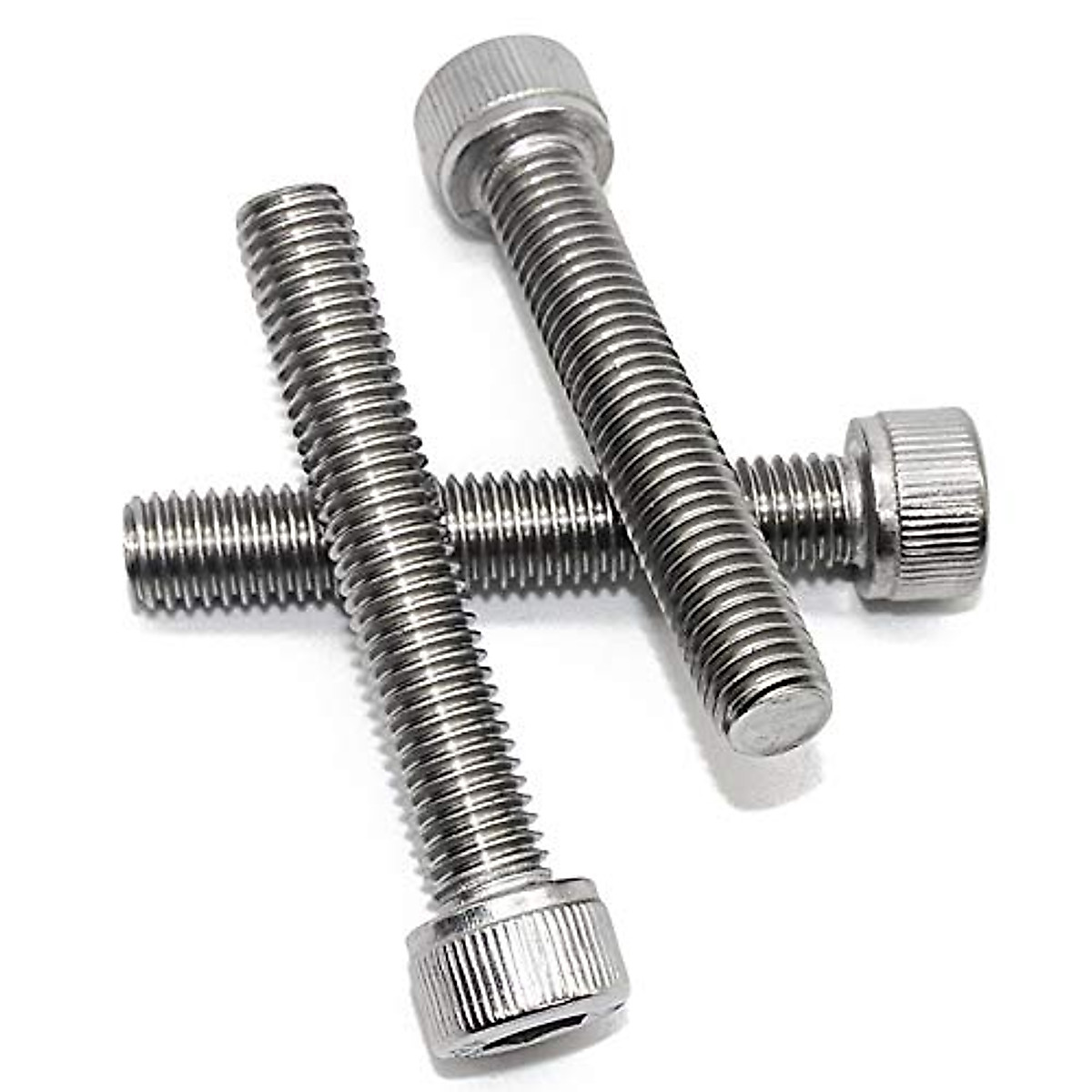 Fullerkreg M6-1.0 x 50MM Socket Head Cap Screws, Allen Socket Drive, Din 912, AISI 304 Stainless Steel (18-8), Full Thread, Bright Finish, Machine Thread, Quantity 10