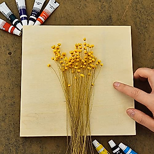 YoleShy 6 Pcs 8'' x 8'' Unfinished Wood Cradled Painting Panel Boards for Arts & Craft - Wooden Canvas Panels