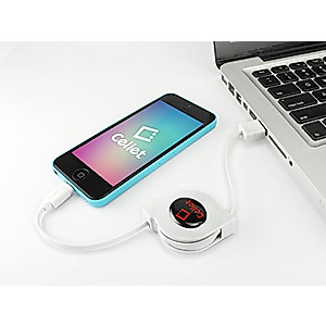 Cellet Retractable iPhone Charger Cable, Lightning Charging Cord, Compatible for Apple iPhone 14 Pro Max Plus13 12 11 iPad Pro Air, iPad Mini, Air Pod, (Apple MFI Certified)