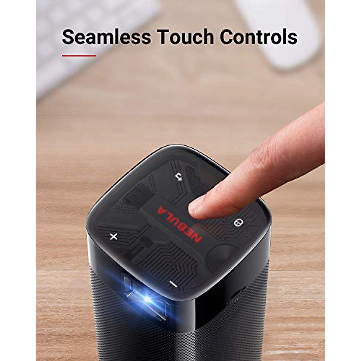 Anker Nebula Apollo, Wi-Fi Mini Projector, 200 ANSI Lumen Portable Projector, 6W Speaker, Movie Projector, 100 Inch Picture, 4-Hour Video Playtime, Outdoor Projector—Watch Anywhere (Renewed)