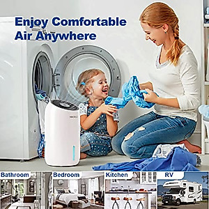 Dehumidifier, Makayla Dehumidifiers for Room 56oz(1650ml), 2 Working Modes/Auto Shut-off, Dual-Semiconductor Quiet Small Dehumidifiers for Home(550sq ft),Bedroom,Basement,Bathroom,Kitchen,RV