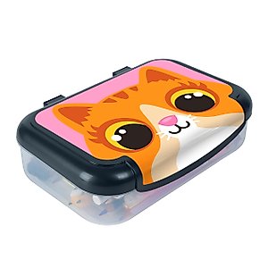 ZIPIT Large Recycled Plastic Pencil Box for Girls, Pencil Case for School, Organizer Pencil Bag, Large Capacity Pencil Pouch (Kitty)