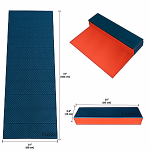 Foldable Yoga Mat-1/4 Inch Thick - Easy to Storage Travel Yoga Mat Foldable Lightweight for Fitness - Anti Slip Folding Exercise Mat for Yoga, Pilates, Home Workout & Floor Exercis