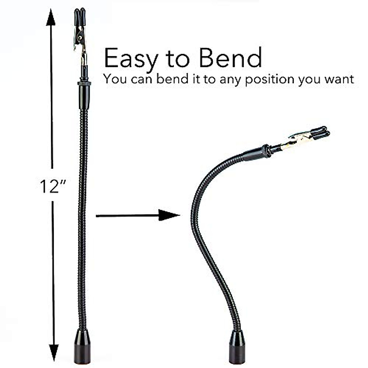 Fstop Labs - 2 Pack Set Flexible Gooseneck Metal Arms with Alligator Clips for Helping Hands Third Hand Tool Automobile Electronics Soldering Jewelry Painting Art Crafts Hobby