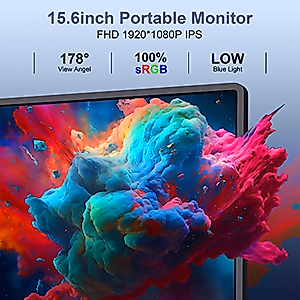 NIUTO Portable Monitor for Laptop 15.6 inch 1080p IPS 72 sRGB FHD 1920x1080 HDMI or USB C Computer VESA Display Travel Screen for MAC Mini MacBook Andriod Phone Xbox ps5 steam Deck Switch Monitor
