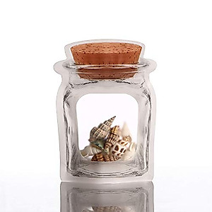 20Pcs Stand Up Clear Front Cork Mason Jar Pattern Zipper Bag Plastic Ziplock Pouch Portable Bottle Shape Food Preservation Smell Proof Packaging Pouches 7.8x5.5+2.7in (20x14+7cm)