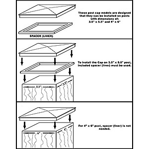 Nuvo Iron Pyramid Post Cap, 4" x 6" - Black