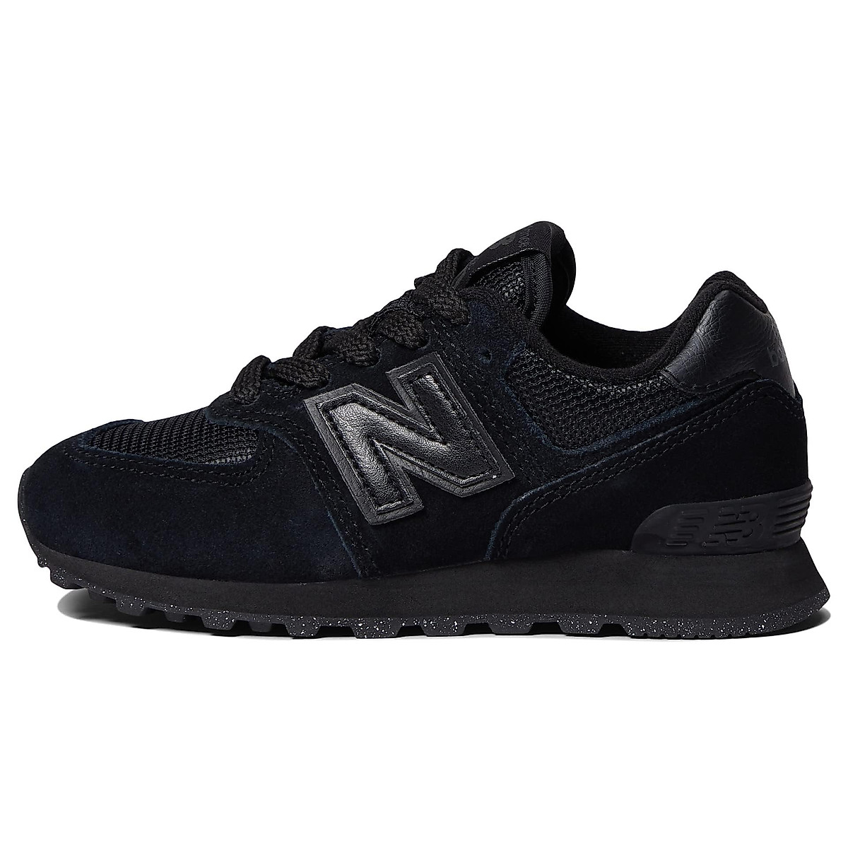 New Balance Boy's 574 Core Lace-Up Sneaker, Black/Black, 4 Big Kid