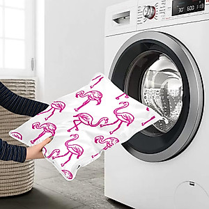 Flamingo Pink Laundry Bags Mesh Wash Bags Set of 2 Delicates Bag for Washing Machine Mesh Laundry Bag for Bra Shoe Lingerie Travel Laundry Dorm Room Essentials