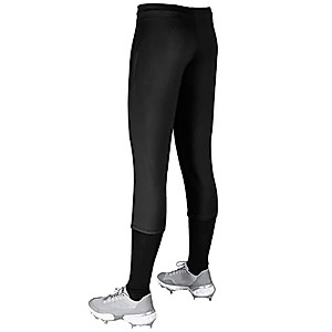 CHAMPRO womens Low-rise Knicker-style Fastpitch in Solid Color With Reinforced Knees Fireball Polyester Softball Pant, Black, X-Small