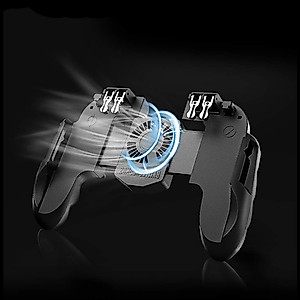 EMISH Mobile Game Controller Gamepad with Power Bank and Cooling Fan Trigger Aim Button L1R1 L2R2 Shoot Joystick for 4.7-6.5" iPhone Android Phone Accesorios (H9)