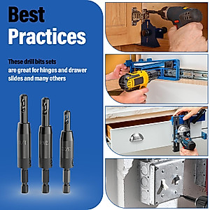 Apopip CC2430 Self Centering Drill Bit Assorted Set Fit for Bosch, Spring Loaded 3-Piece Clic-Change 1/4 in Hex Shank for Fast Bit Changes 3/32", 7/64", 1/8"