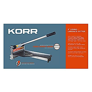KORR KMAP001 9 inch Laminate Flooring and Siding Cutter with Heavy Duty Fixed Aluminum Fence and Built-in Precision Angled Miter Settings with BONUS Honing Stone