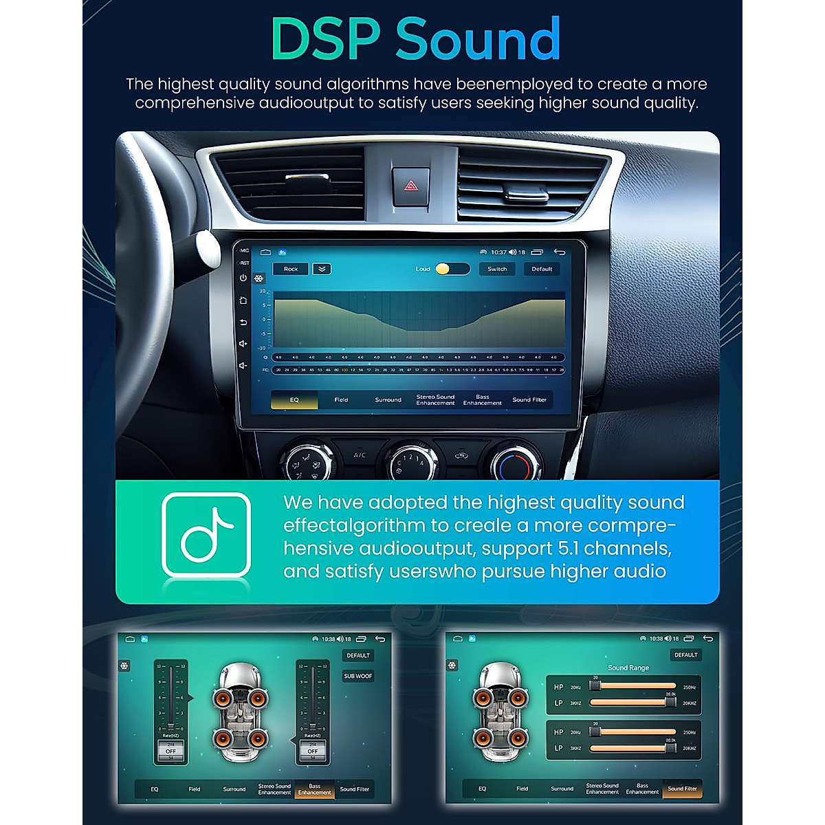 2+32G Car Radio for Nissan Sentra 2013 2014 2015 2016 2017, 10.2" HD Touch Screen Car Radio with Wireless Carplay & Android Auto, Mirror Link, Bluetooth, WiFi, GPS Navigation, Backup Camera Android 12