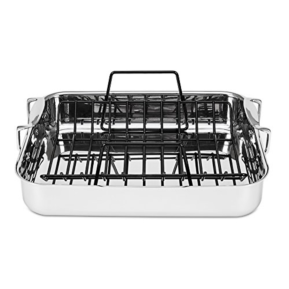 Viking Culinary 3-Ply Stainless Steel Roasting Pan, Includes a Nonstick Rack, Dishwasher, Oven Safe, Works on All Cooktops including Induction