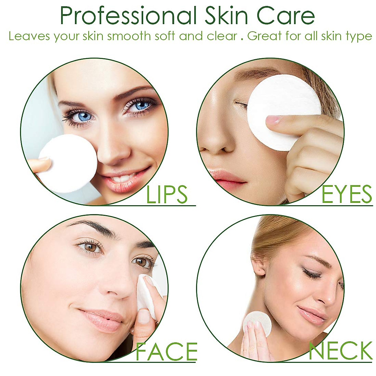 20PCS Reusable Makeup Remover Pads - Organic Bamboo Reusable Cotton Rounds with Laundry Bag, Washable Facial & Eye Makeup Cotton Pads