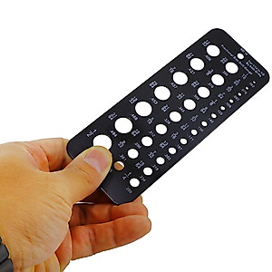 Drill Bit Gauge Hardened Plate Heavy Duty Nut Bolt Thread 29-Hole Screw Drill Bit Wire Gauge Metal Drill Bit Organizer Screw Checker Thread Gauge Black By - RamPro