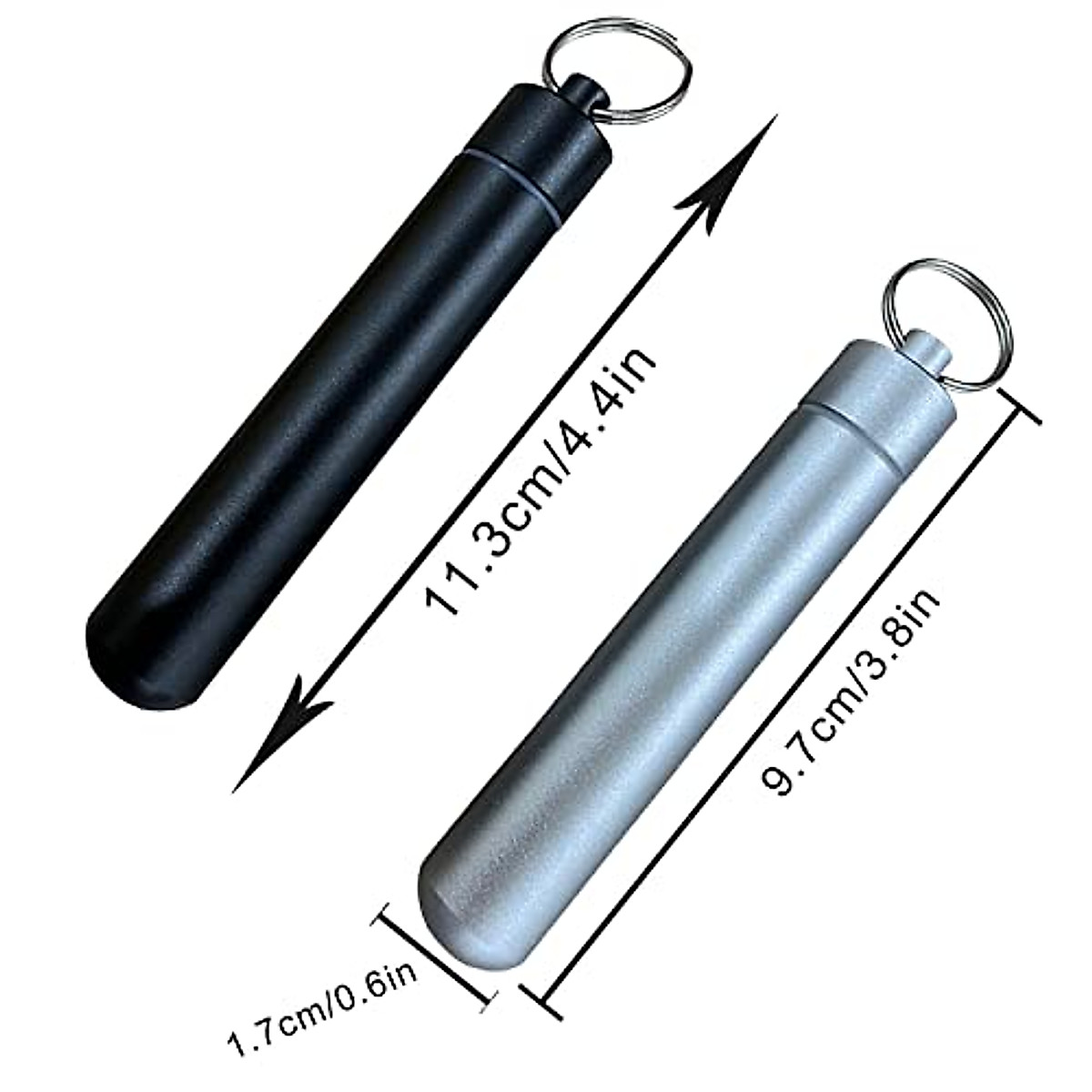 ACoiay Portable toothpick holder Stainless Steelaluminum Waterproof,toothpick case travel Pocket3 Pieces with Keychain, forOutdoor Picnic and Camping(A) (Stainless Steel)