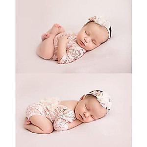 Newborn Photography Props Outfit Baby Girls Newborn Photography Props Lace Romper With Heandbands