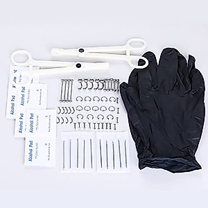 Xpircn 70PCS Piercing Kit Stainless Steel 14G 16G Lip Nose Septum Tongue Tragus Cartilage Daith Eyebrow Belly Button Rings Body Piercing Jewelry Tools