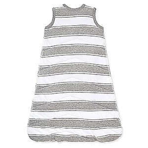 Burt's Bees Baby unisex baby Beekeeper Blanket, 100% Organic Cotton, Swaddle Transition Sleeping Bag Wearable Blanket, Quilted Grey Rugby, Large US