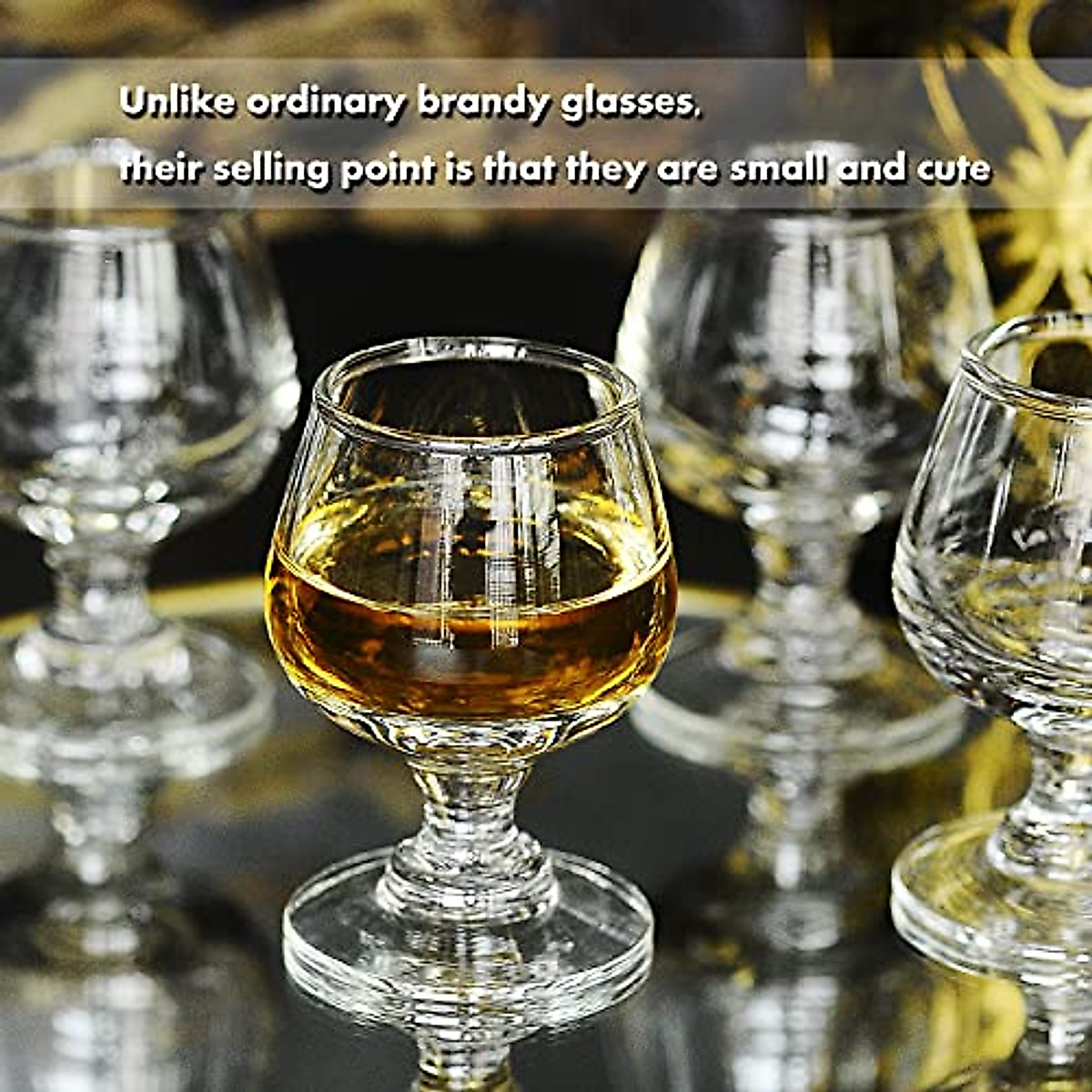 Valeways Shot Glasses, 1.75oz Mini Shot Glass Set of 6/Clear Shot Glasses/Super Cute Shot Glasses/Perfect for Tasting Brandy/Glass Snifters