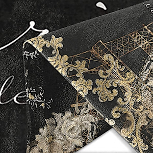 Emvency Throw Pillow Cover Black Vintage Paris City of Love Eiffel Tower Chalkboard Tan Antique Decorative Pillow Case Home Decor Square 20 x 20 Inch Pillowcase