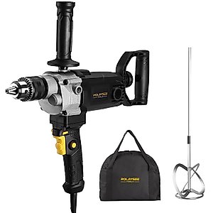 10-Amp Corded 5/8" Heavy Duty Drill Mixer Set, Mixing Drill Machine with Spade Handle for Drilling and Mixing, Variable Speeds Concrete Mud Mixer ROLAYSEE TOOLS