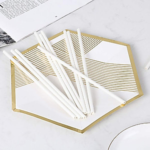 JITUUE Paper Straws Individually packaged - Eco-Friendly Party Supplies in Bulk for Restaurants - Perfect for Juices, Shakes, Smoothies, Ice Coffee & More(White,200 pcs）