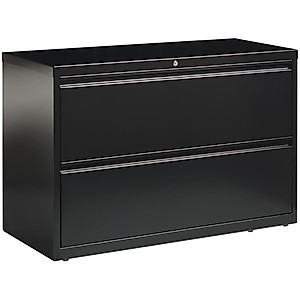 Hirsh 42-in Wide HL8000 Series Metal 2 Drawer Lateral File Cabinet Black