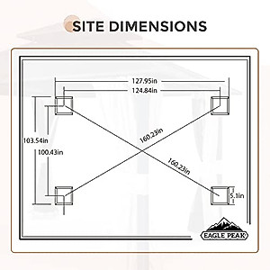 EAGLE PEAK 10x12 Outdoor Steel Frame Hardtop Gazebo Pavilion with Double Roof for Garden, Patio, Lawn and Party, Mosquito Mesh Netting and Light Beige Privacy Curtains Included, Black