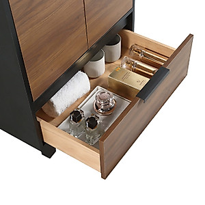 Fine Fixtures Hamilton Bathroom Vanity and Sink, 24 Inch Walnut - ADA Compliant