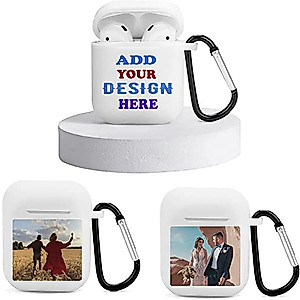 Custom Airpods Case with Keychain Design Photo Logo Text Personalized Airpod Case Fall Scratch Prevention Air Pod Case for Airpods 1st 2nd Generation Men Women (for Airpods Case 1st 2nd Generation)