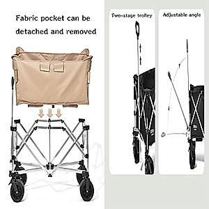 Suuim 220L Wagons Carts Heavy Duty Foldable, Wagon Stroller,Collapsible Utility Wagon Heavy Duty Folding,Ideal for Outdoor (Color : A) (A)