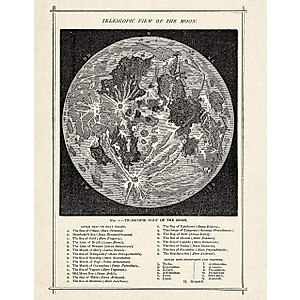 Astronomy Poster - Moon Map - Choose Unframed Poster or Canvas - Vintage Posters for Dark Academia, Space Poster for Astronomers and Space Exploration Enthusiasts, Astronomy Decor