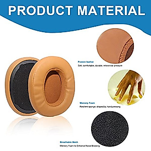 HESH 3 Protein Leather Replacement Earpads Ear Cushions Headset Repair Parts for Skullcandy Crusher Wireless/ANC/Evo/360 &Hesh 3/ANC/Evo&Venue ANC(Brown)