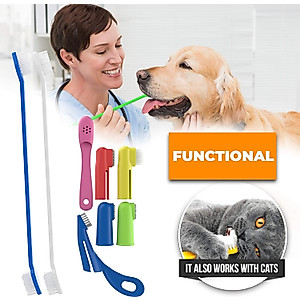 Generic Dog Toothbrush, Cat and Dog Finger Toothbrush, Best Dog Brush Set, Puppy Tooth Brushing Kit with Bristles for Large and Small