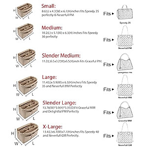 LEXSION Felt Insert Bag Organizer Bag In Bag For Handbag Purse Organizer Fits Speedy Neverful